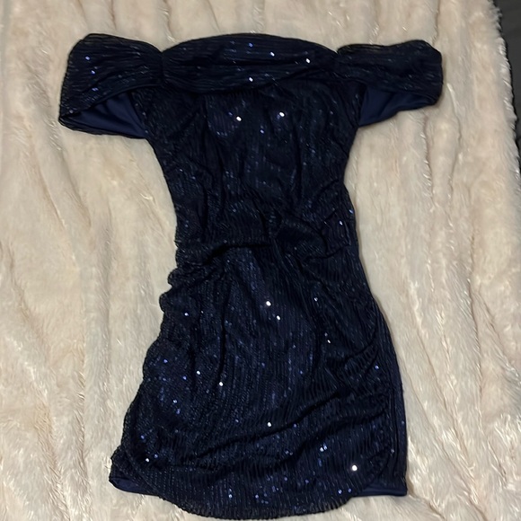 Cider | Dresses | Cider Medium Navy Blue Sequin Homecoming Dress | Poshmark